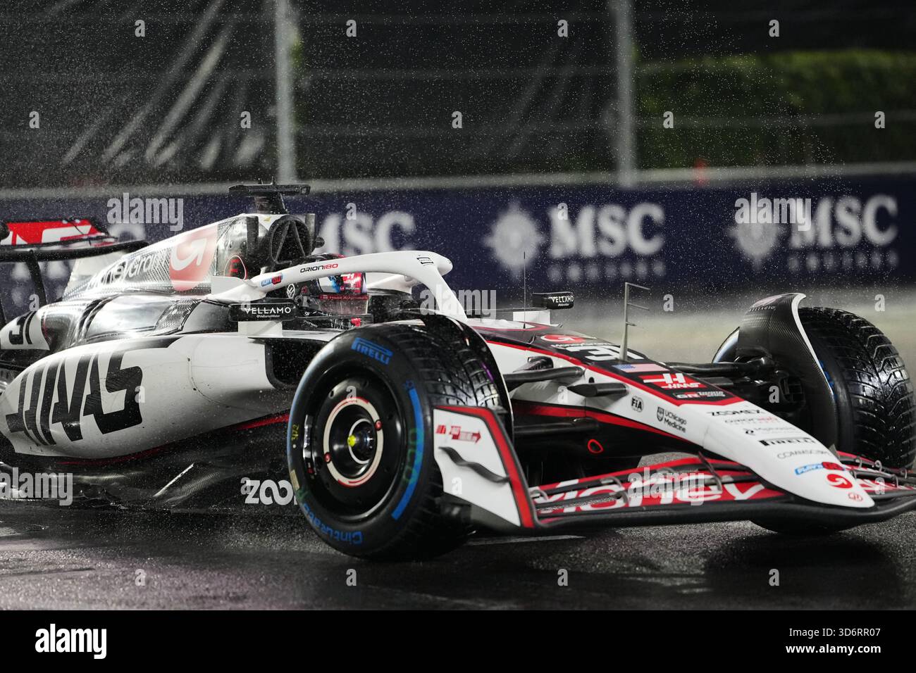 Haas driver Esteban Ocon of France drives during a qualifying session ...