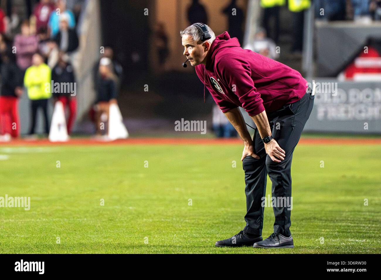 Florida State head coach Mike Norvell stands on the field during the ...