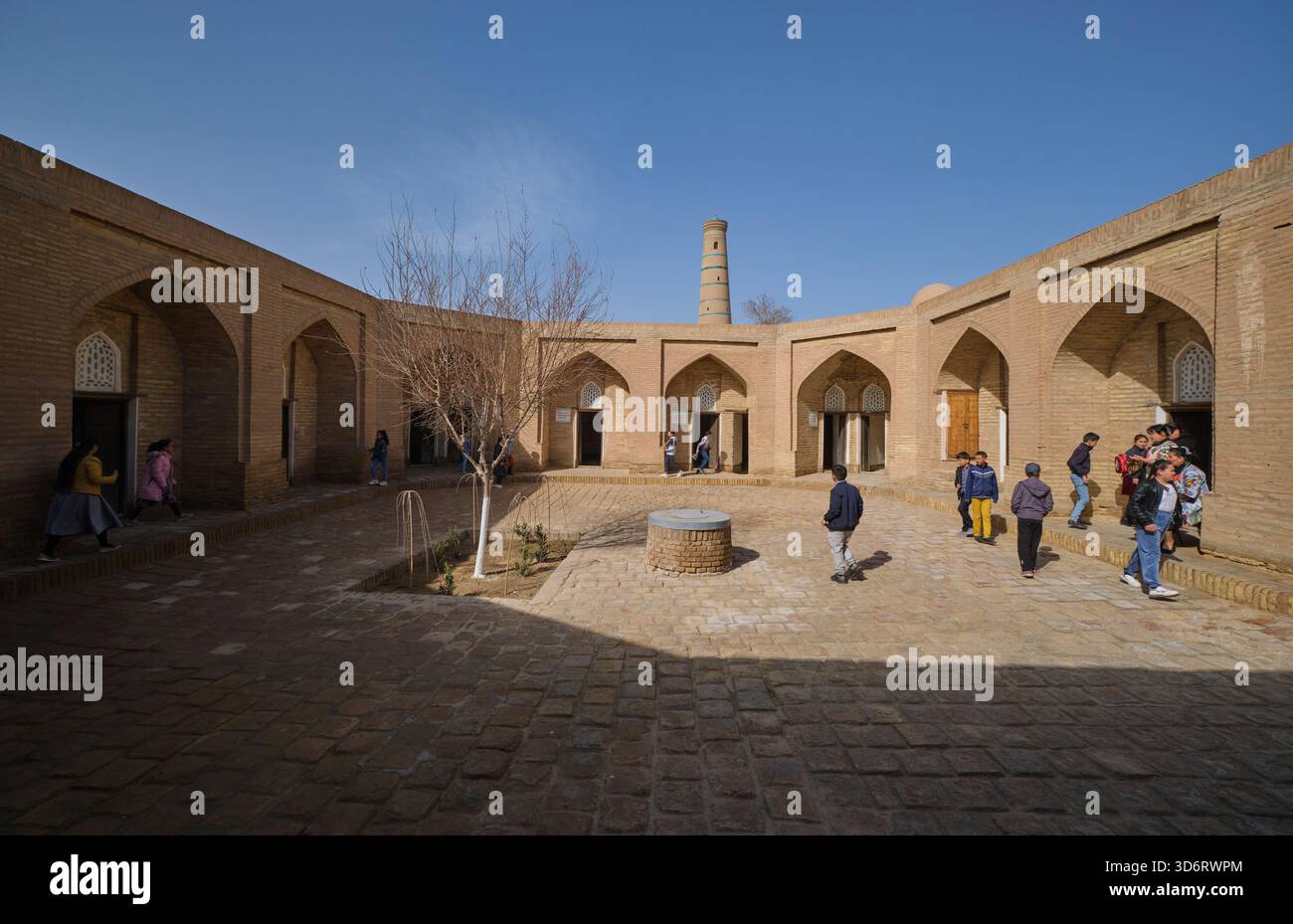 The one story, plain, inner courtyard. At the Abdulla Khan Madrassa ...