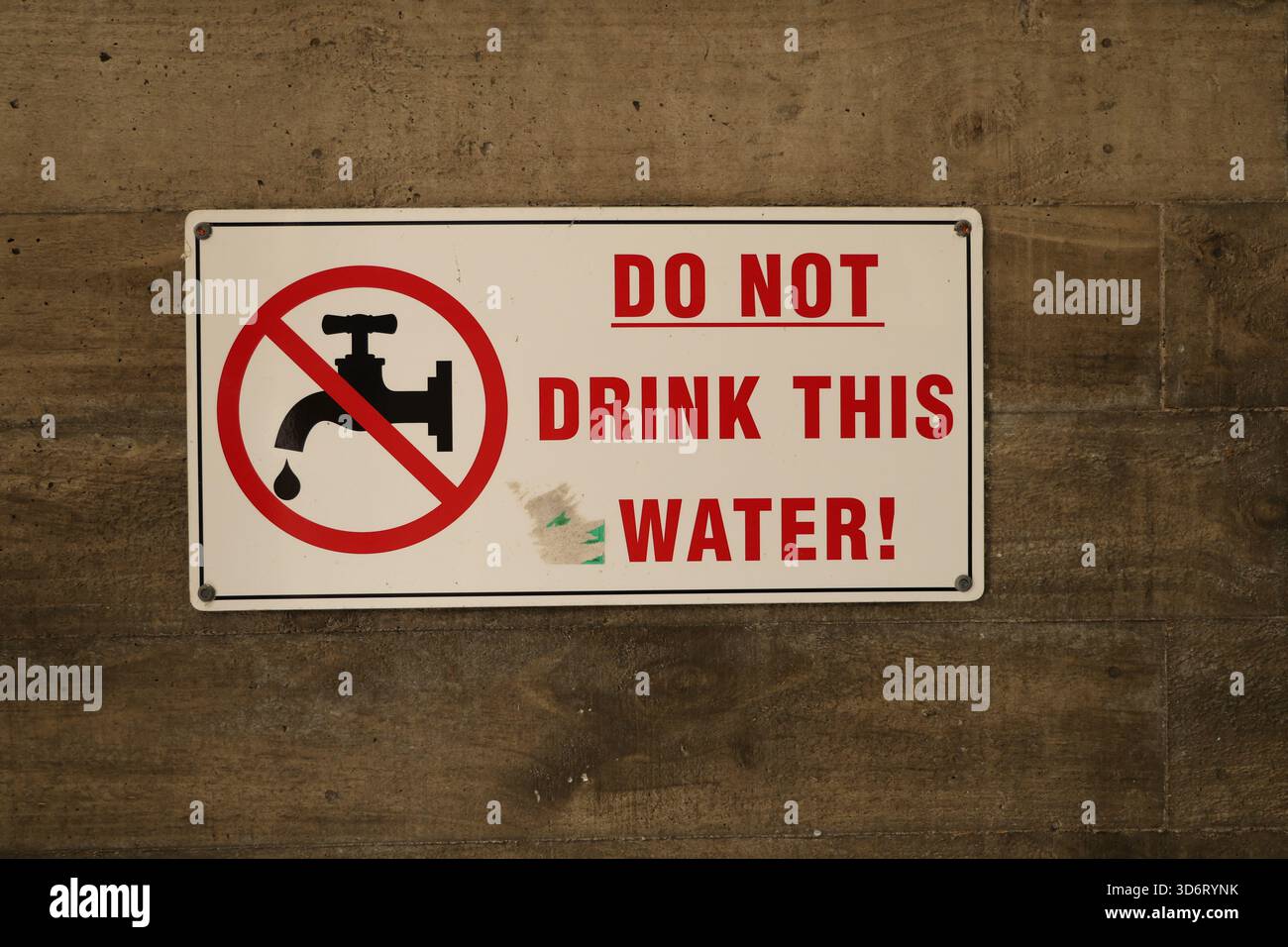Drink Water Warning Signboard Unsafe Liquid Stock Photo - Alamy