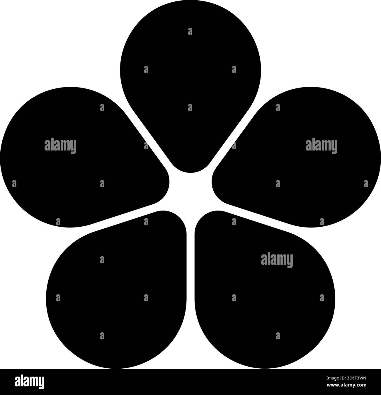 Flower diagram with 5 petals. Flower with five leaves flat shape icon ...