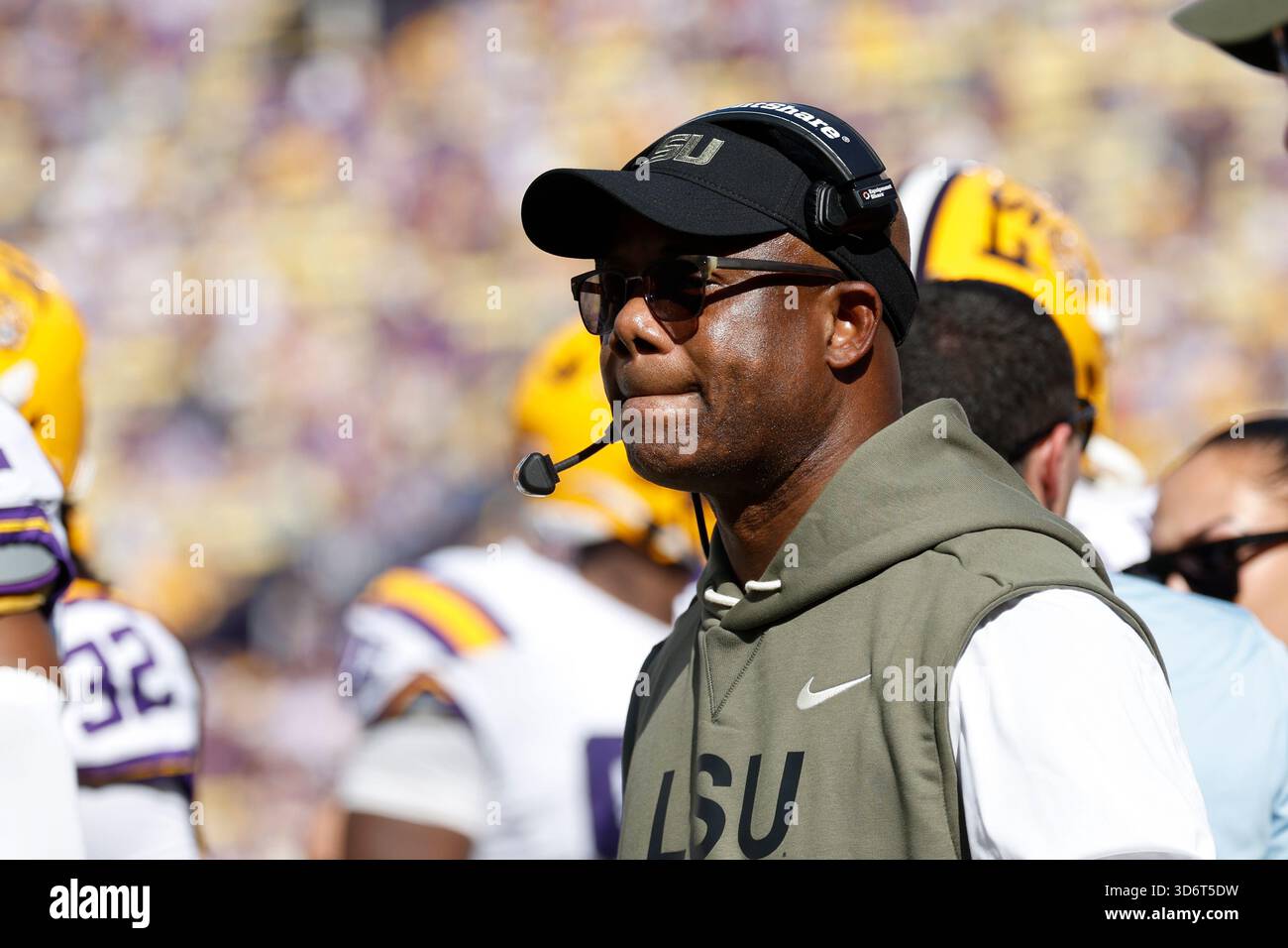 LSU interim head coach Frank Wilson III on the sidelines during a NCAA ...