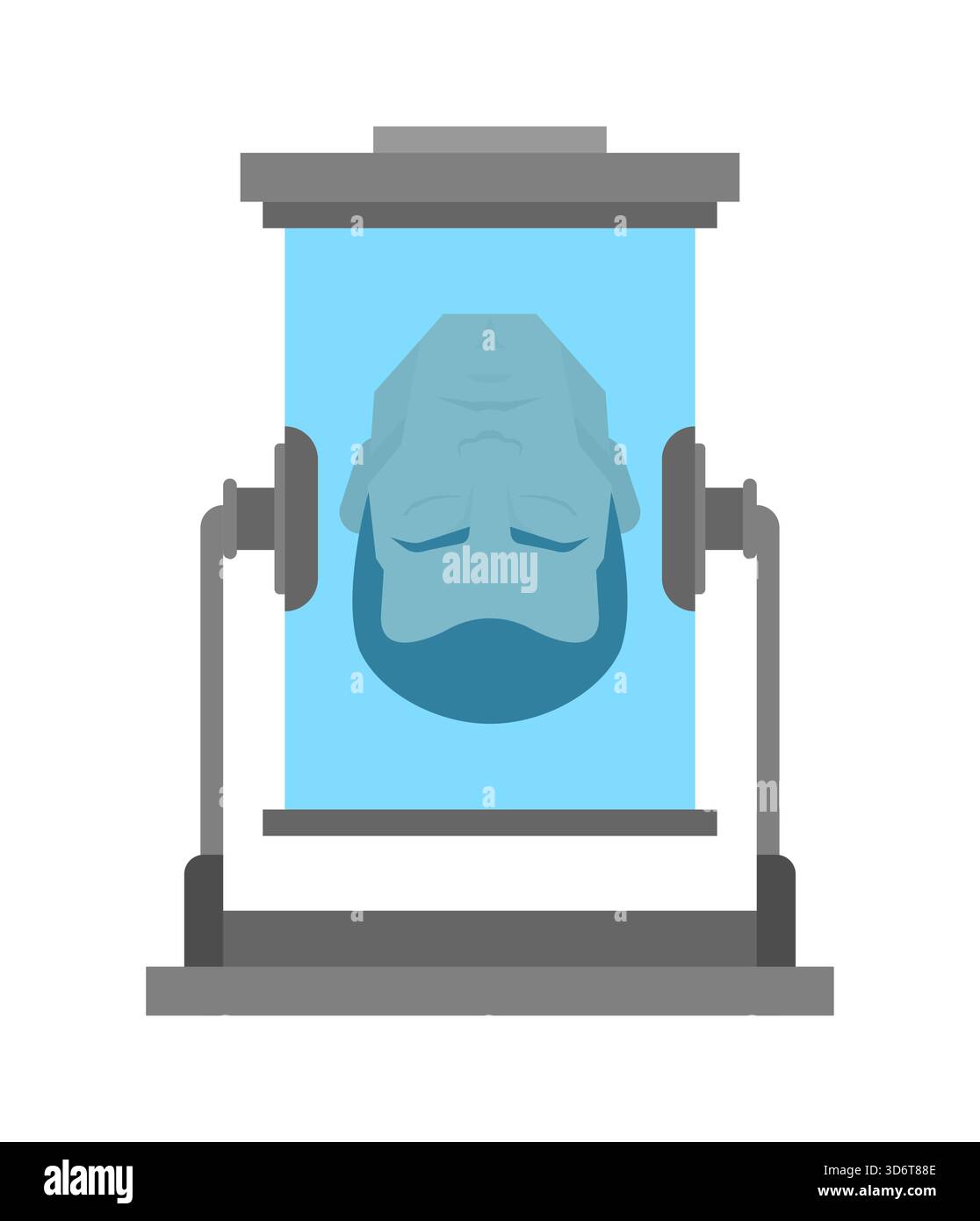 Cryogenic chamber storing a preserved human head, representing ...