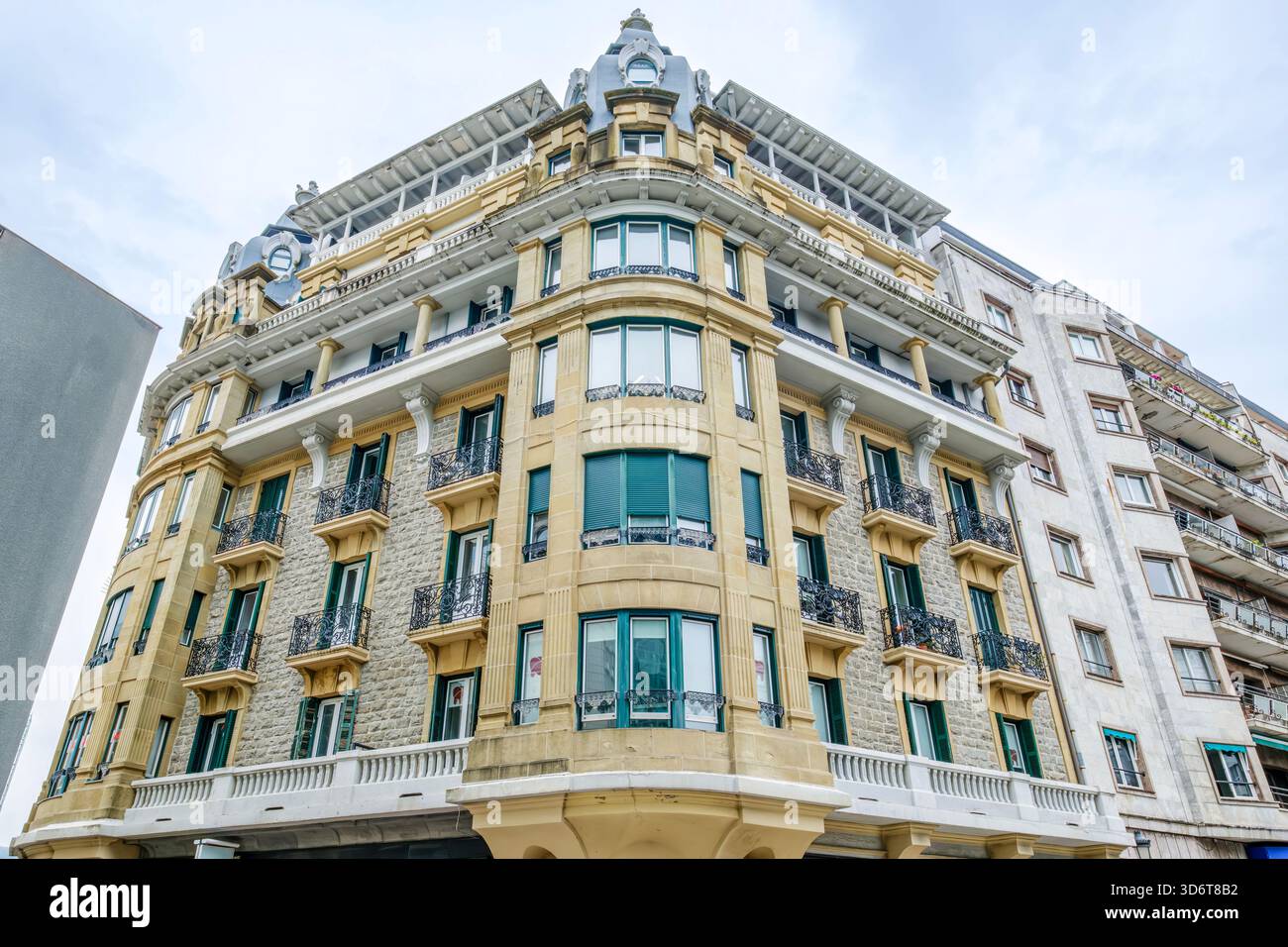 Ornate Belle Epoque Residential Building Corner with Balconies, San ...