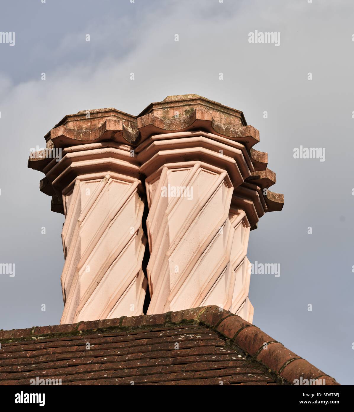 Chimney pots on Gothic Lodge, in the grounds of Fulham Palace, historic ...