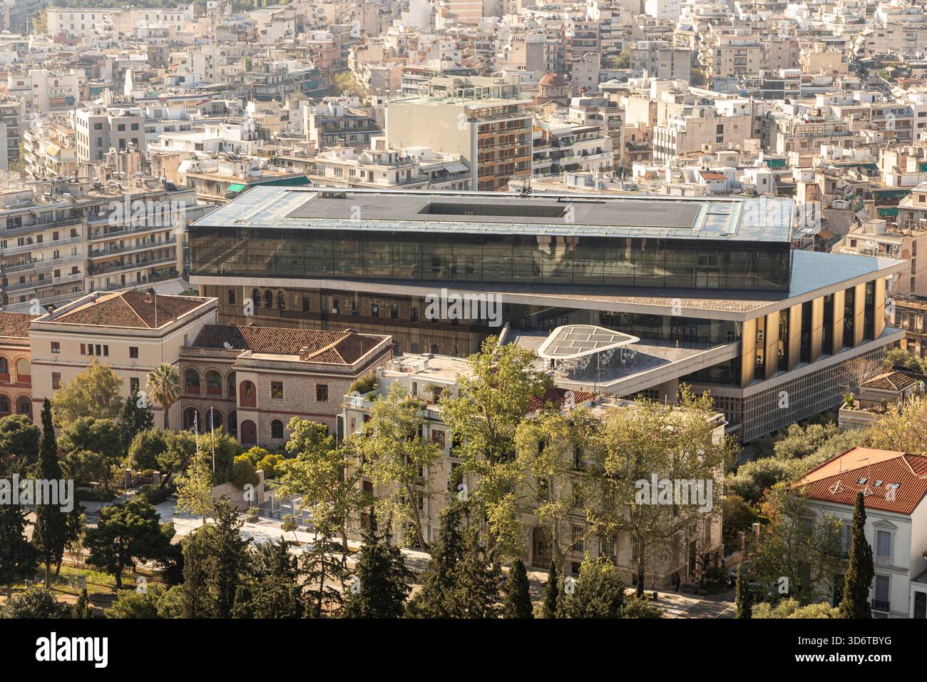 Athens, Greece. Modern Acropolis Museum designed by Bernard Tschumi ...