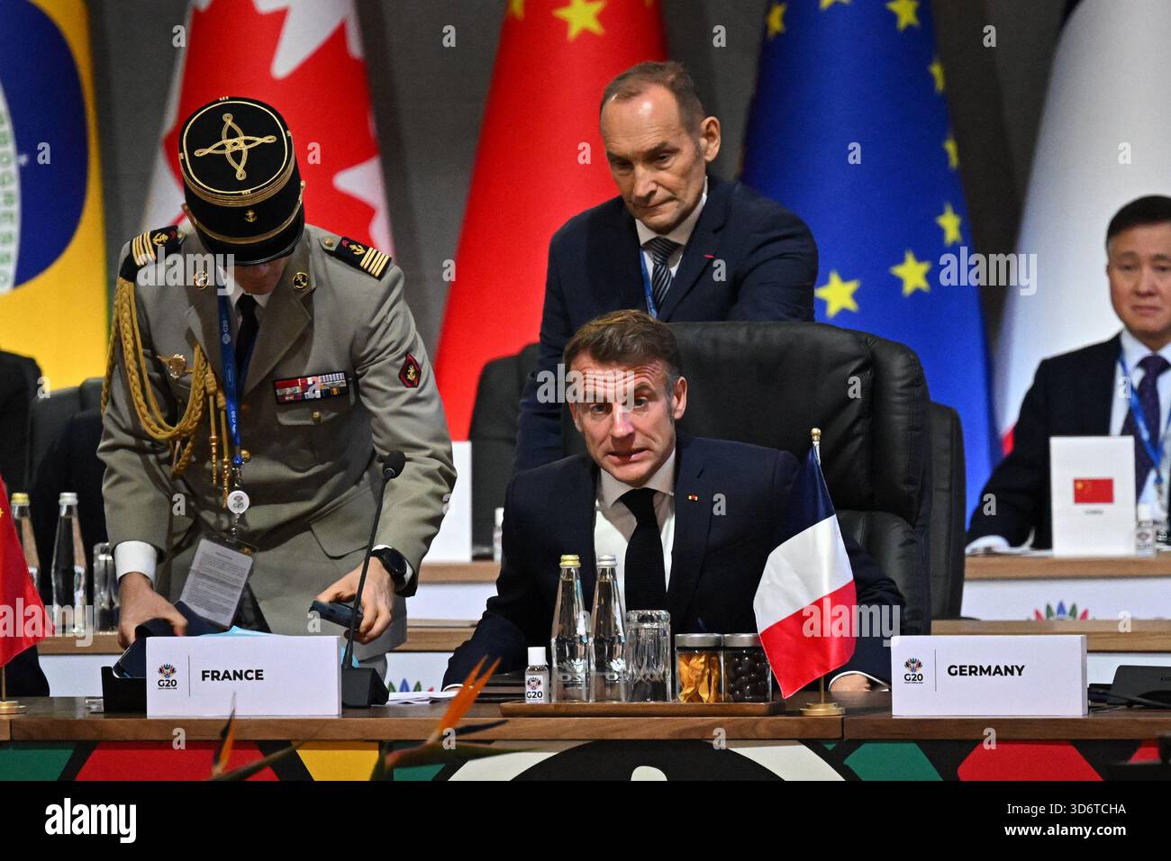 France's President Emmanuel Macron during the opening plenary session ...