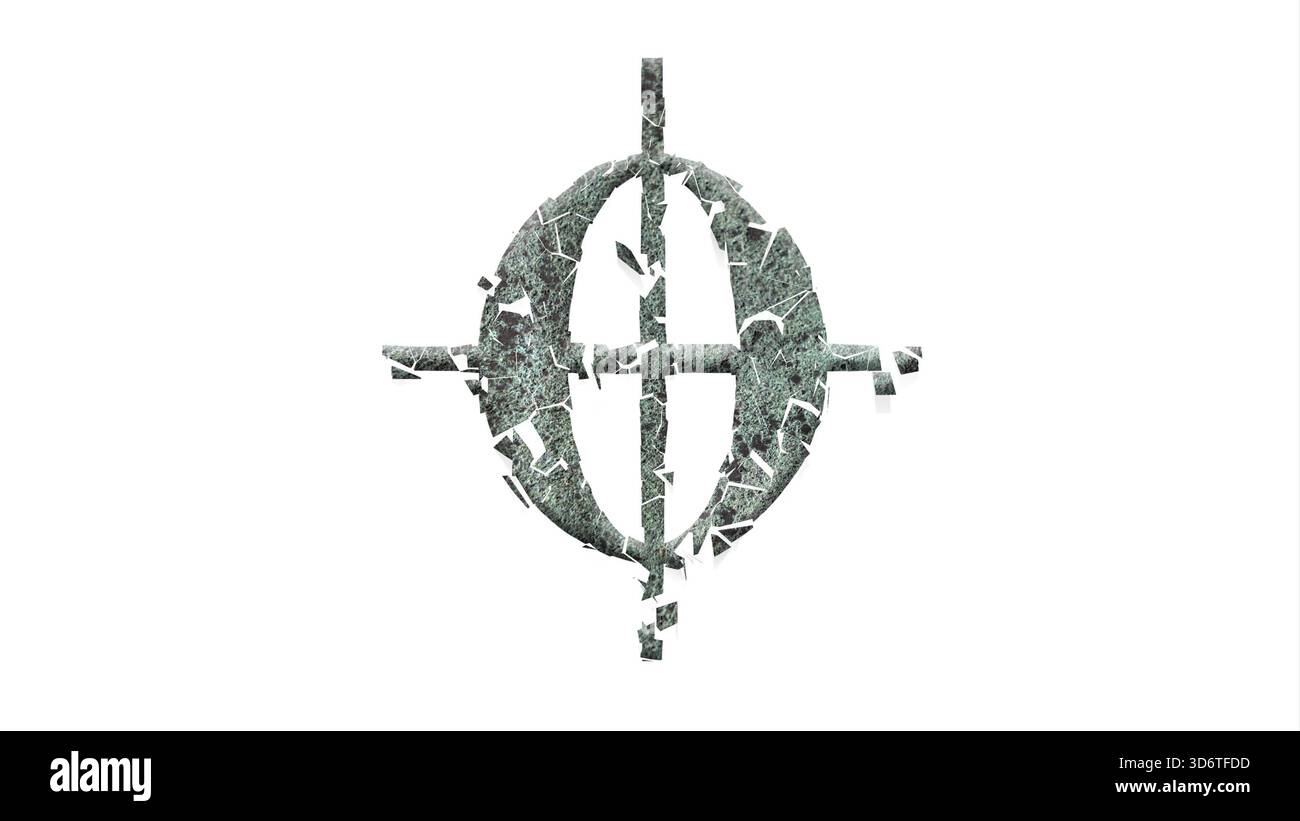 Digital composite. 3d coda symbol with a verdigris overlay ...