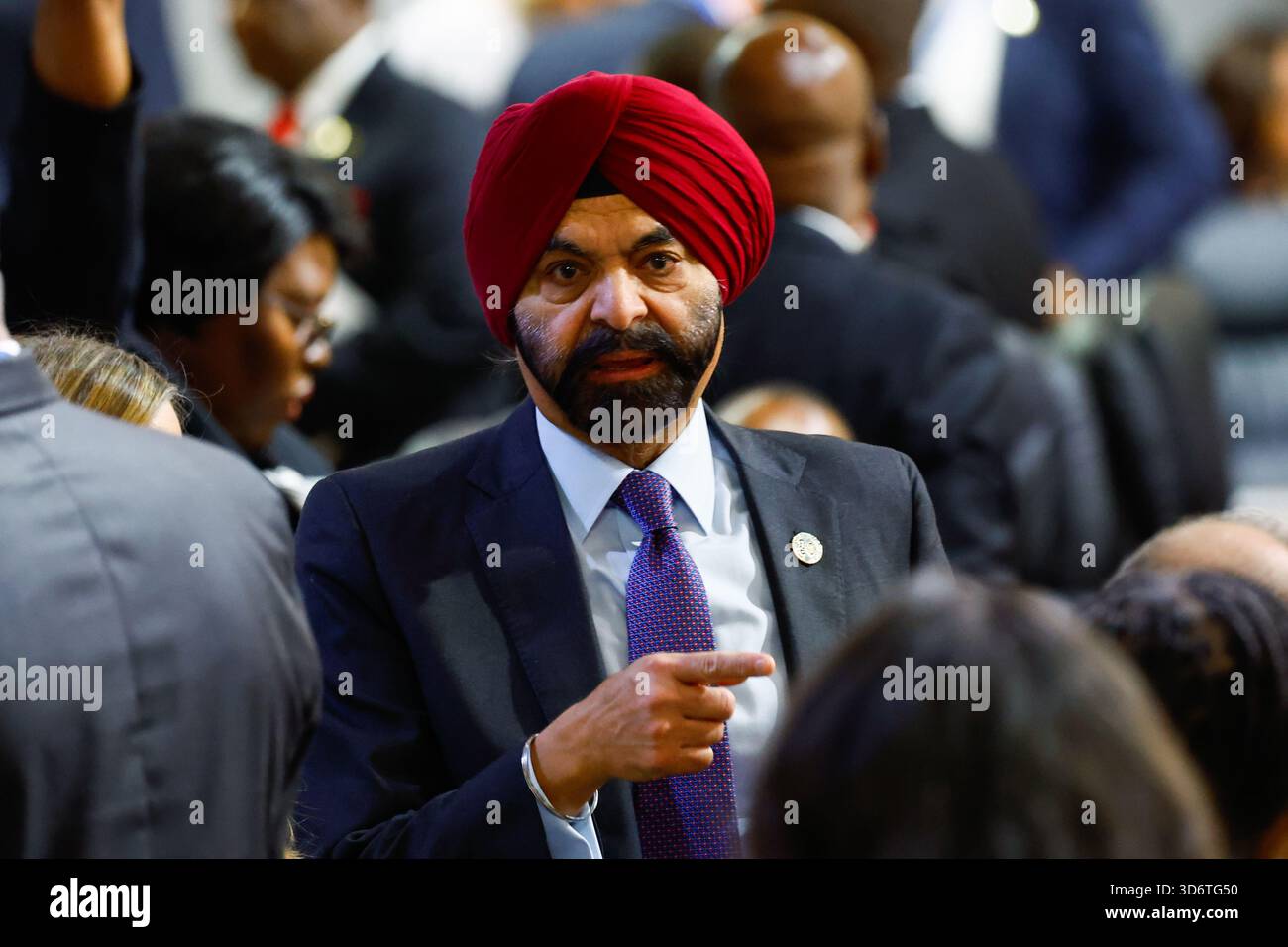 World Bank Group President Ajay Banga attends a plenary session on the opening day of the G20 ...