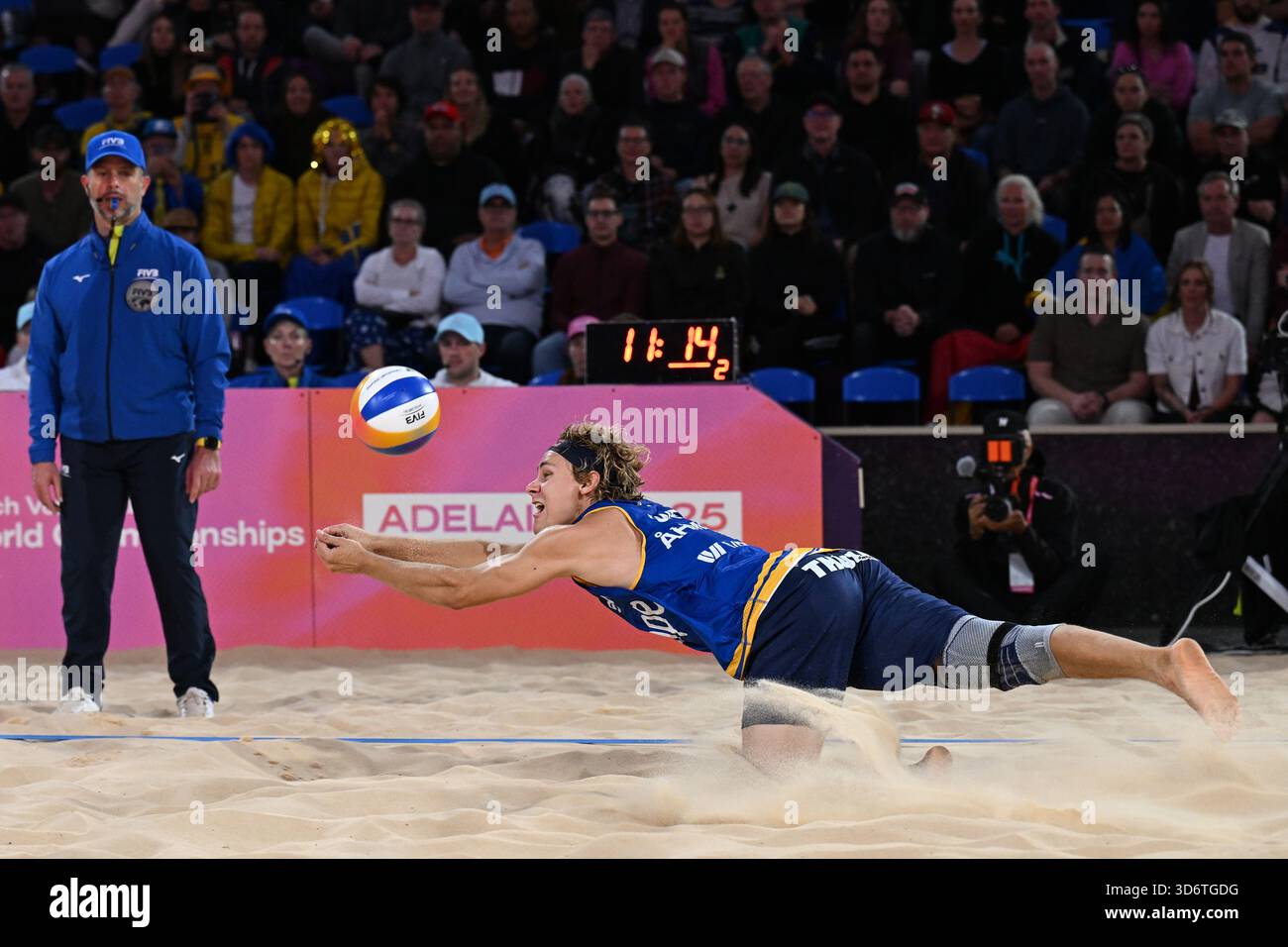 251122 David Åhman of Sweden during The Beach Volleyball World ...