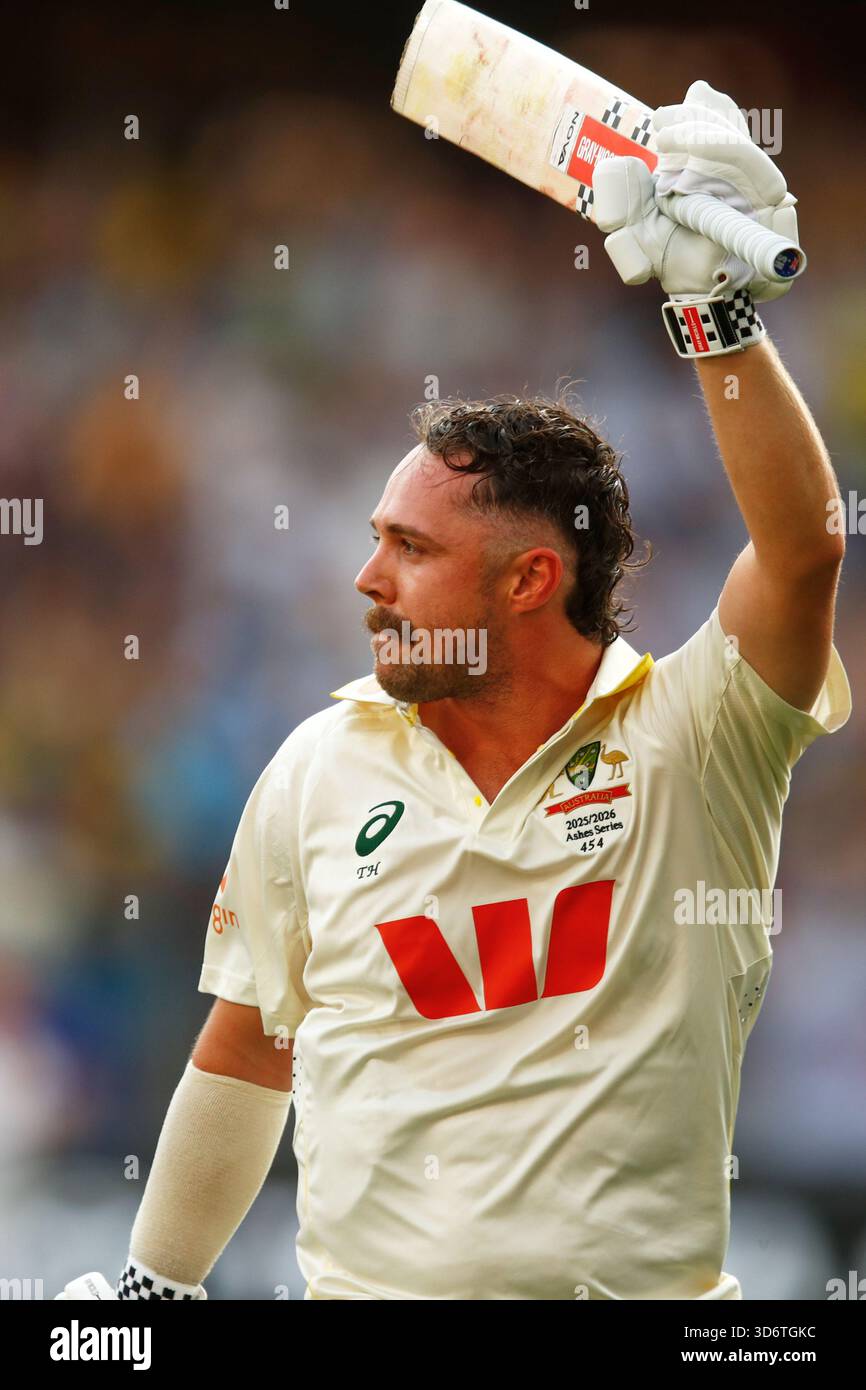 Australia's Travis Head acknowledges the applause as he leaves the ...