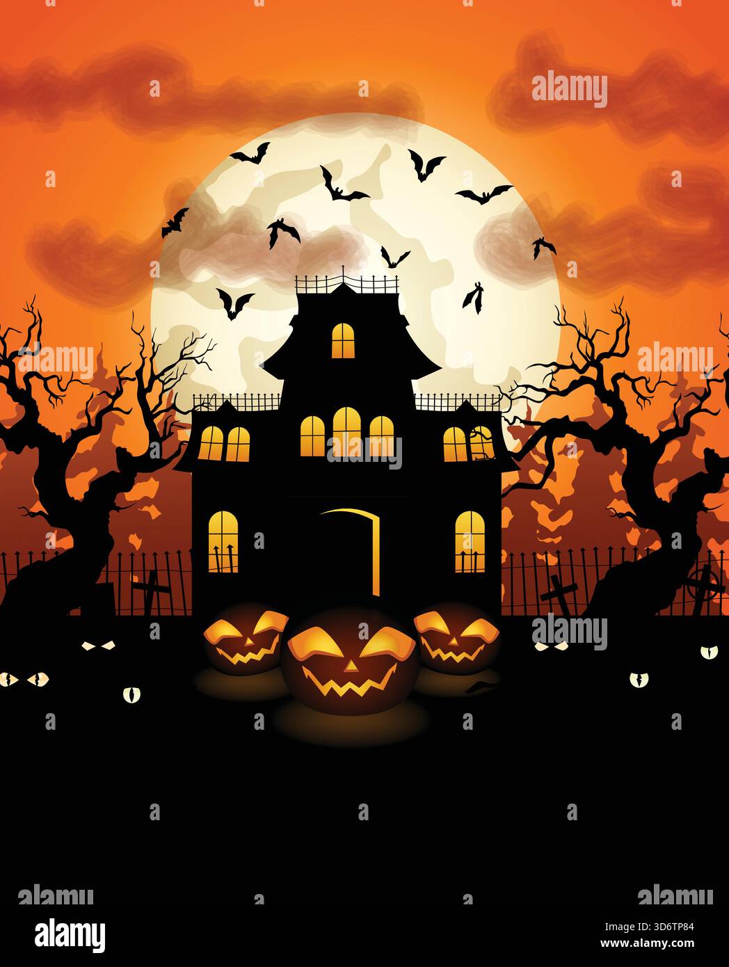 Haunted house all hallows eve scary Stock Vector Images - Alamy