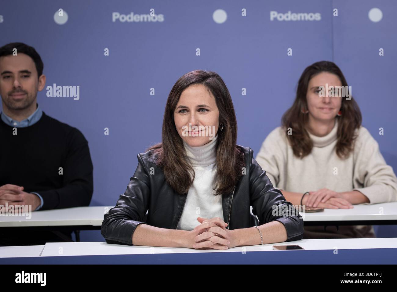The secretary general of Podemos, Ione Belarra, chairs the State ...