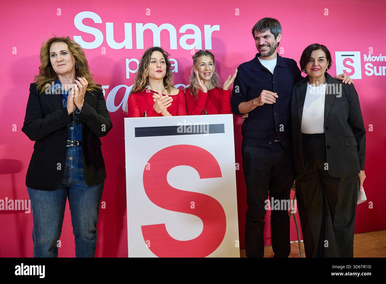 Second Vice-President and Minister of Labor and Social Economy, Yolanda Díaz (C), Minister of ...