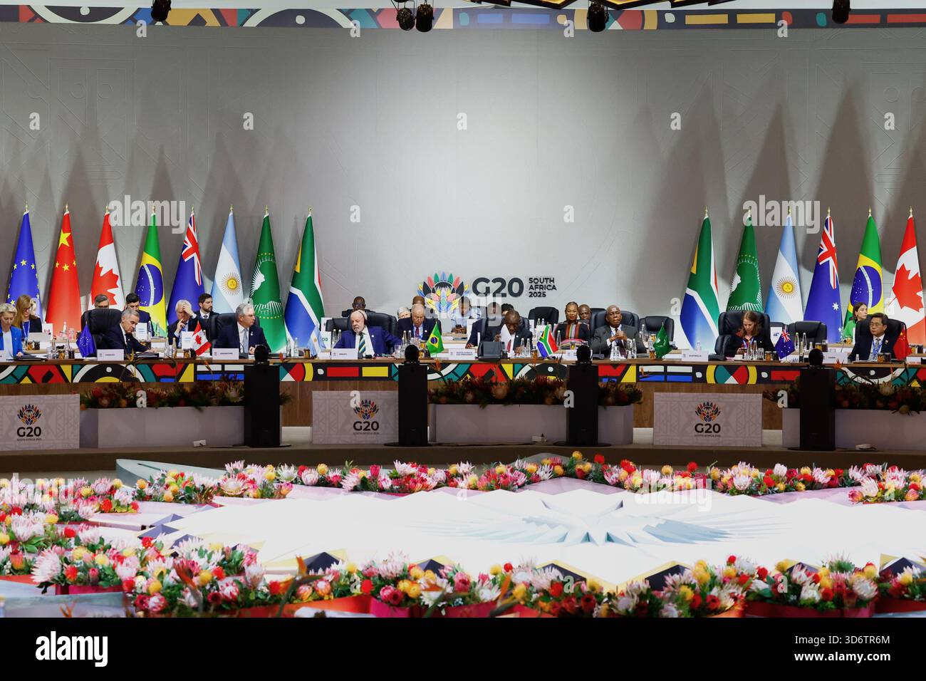 Leaders attend a plenary session, on the opening day of the G20 Summit ...