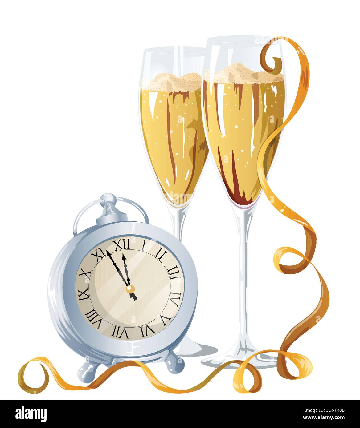 Golden clock striking midnight hi-res stock photography and images - Alamy