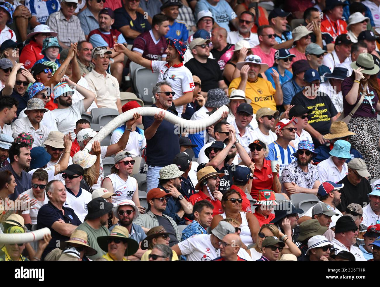 England fans react on Day 2 of the First Ashes Test between Australia ...
