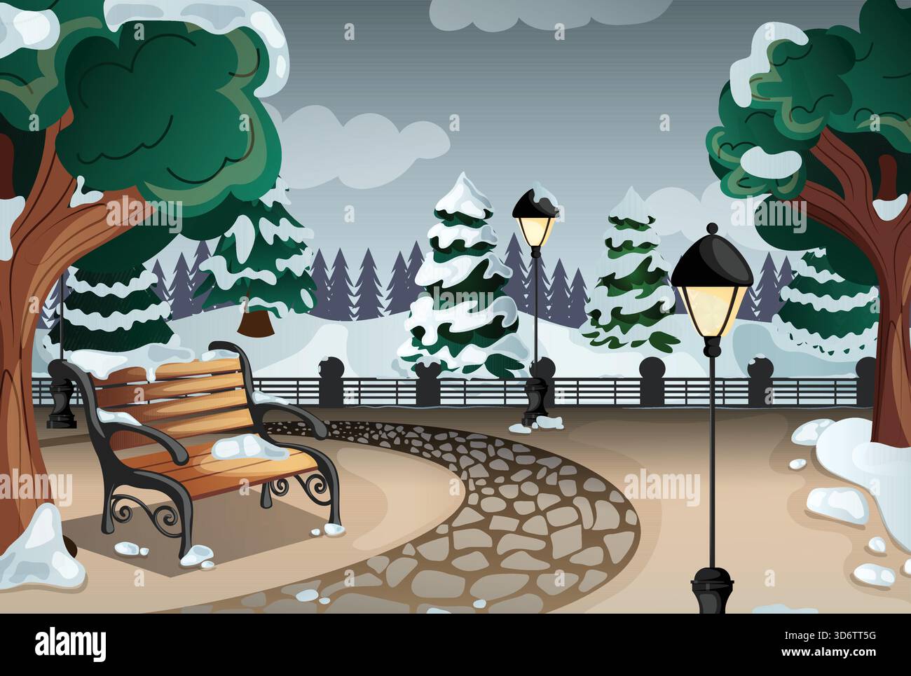 Beautiful landscape pathway fir Stock Vector Images - Alamy