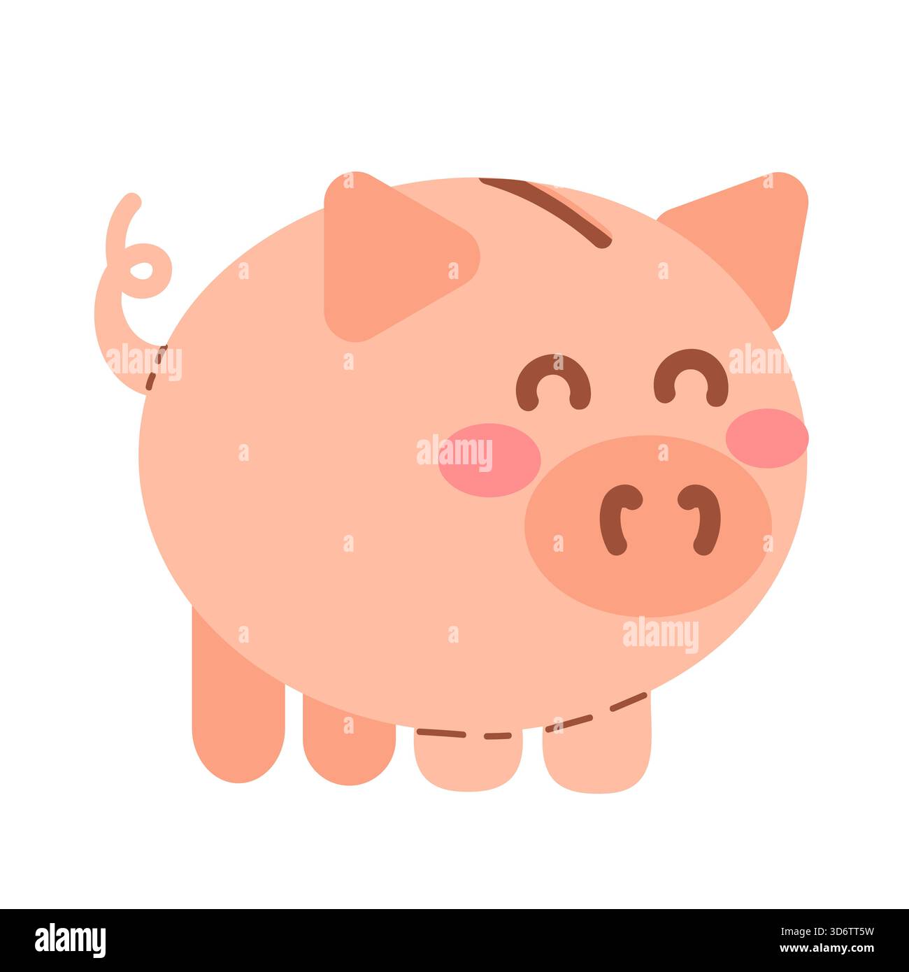 Pink pig money box falling Stock Vector Images - Alamy