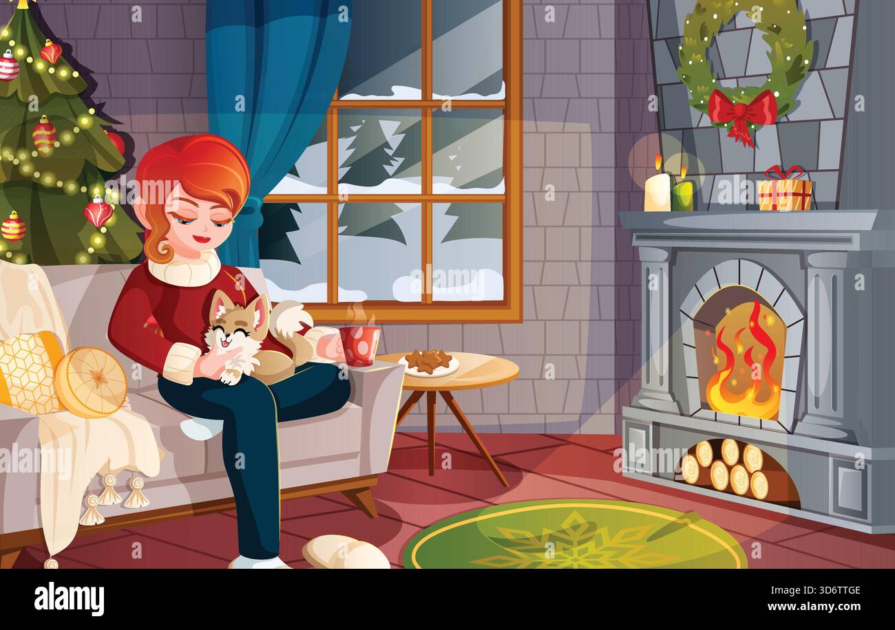 Modern living room stone Stock Vector Images - Alamy