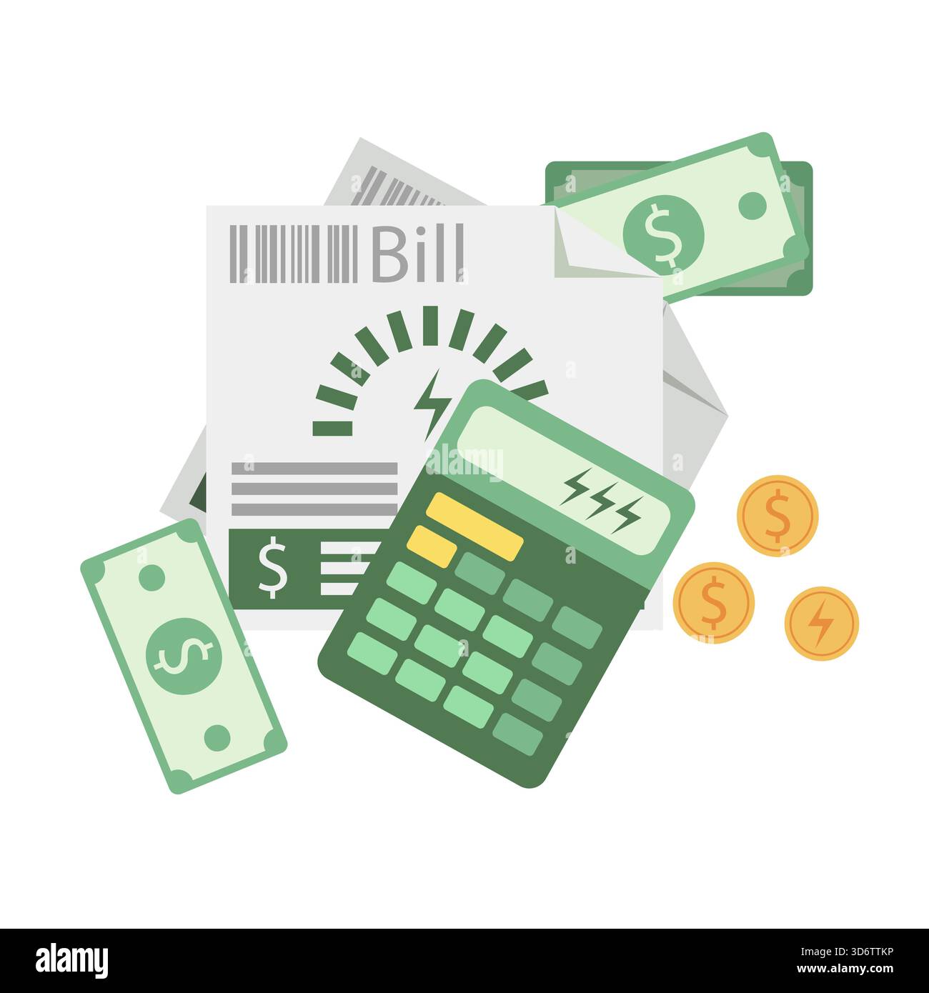 Electricity bills isolated Stock Vector Images - Alamy
