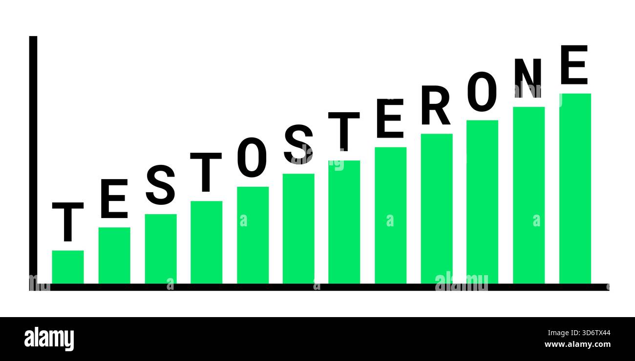 High testosterone. Increase, rise and boost of testosterone. Hormonal ...
