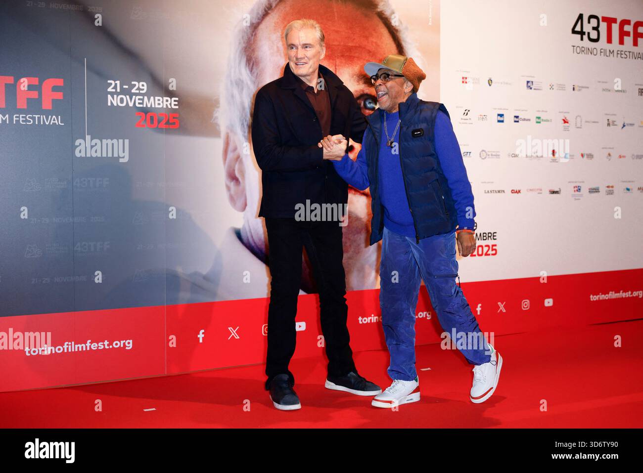 TURIN, ITALY - NOVEMBER 22: Dolph Lundgren, Spike Lee pose at the ...