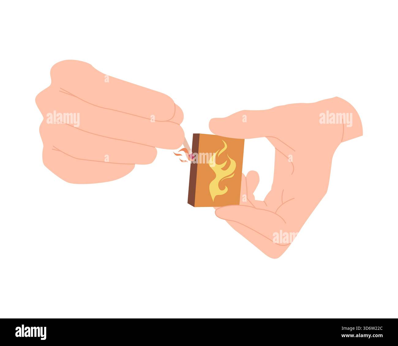 Hands lighting match on matchbox Stock Vector Images - Alamy
