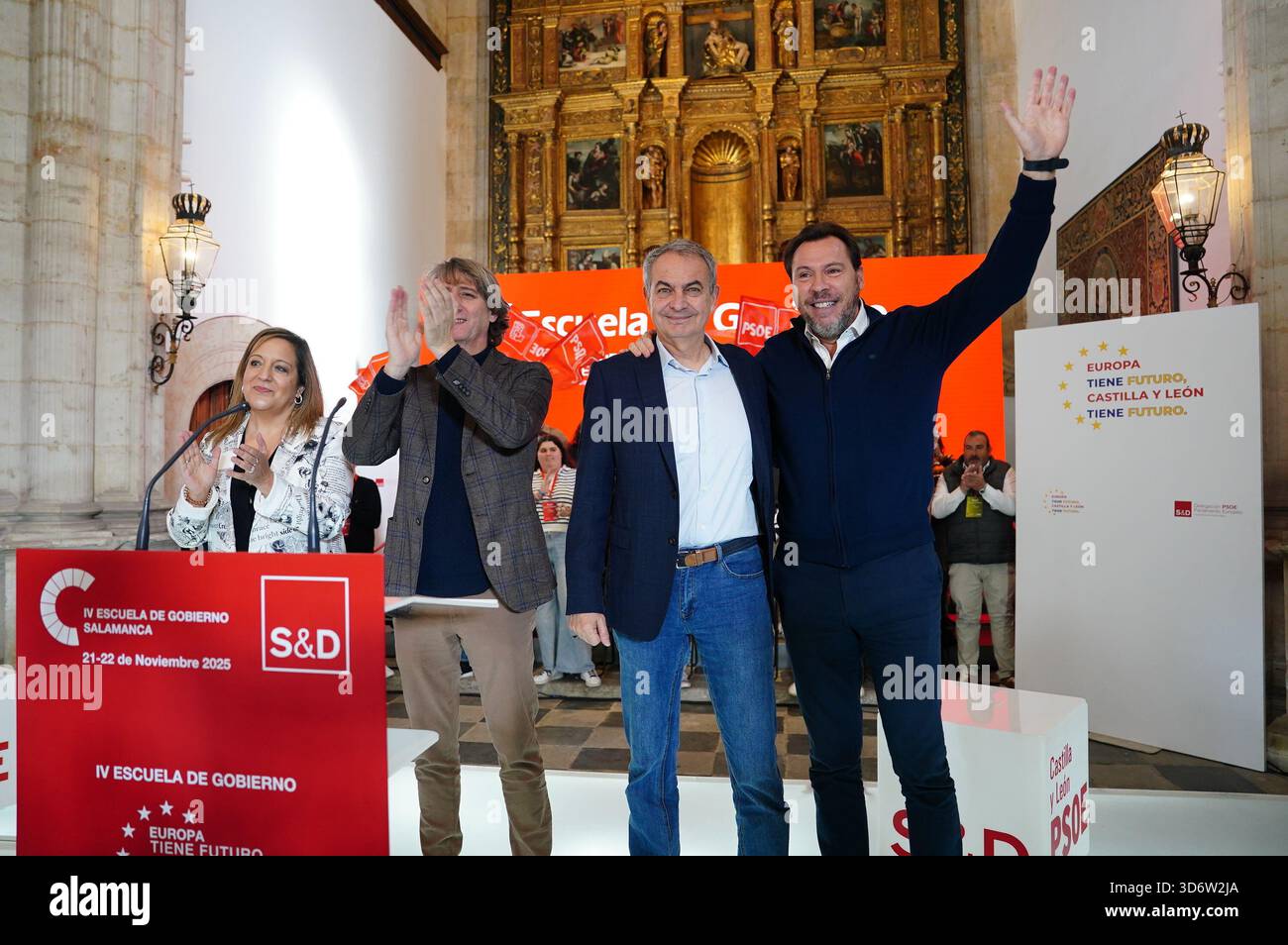 The President of the European Progressive Alliance, Iratxe García (left ...
