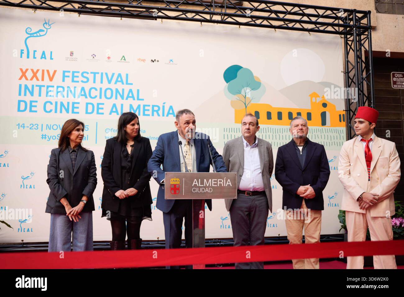 Actor John Rhys-Davies unveils his star on the Almeria Walk of Fame on November 22, 2025 in ...