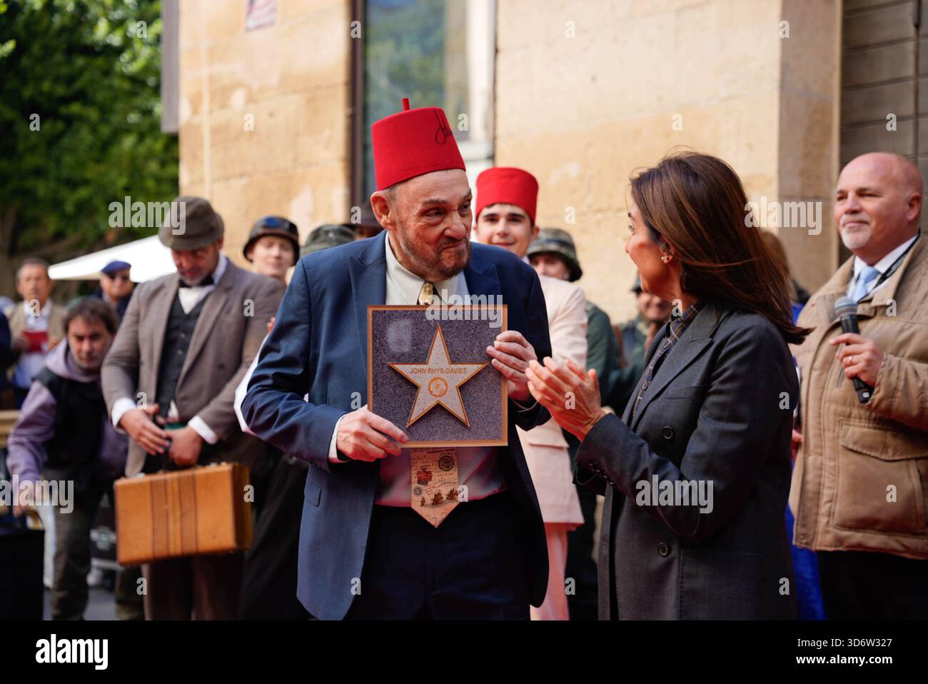 Actor John Rhys-Davies unveils his star on the Almeria Walk of Fame on November 22, 2025 in ...