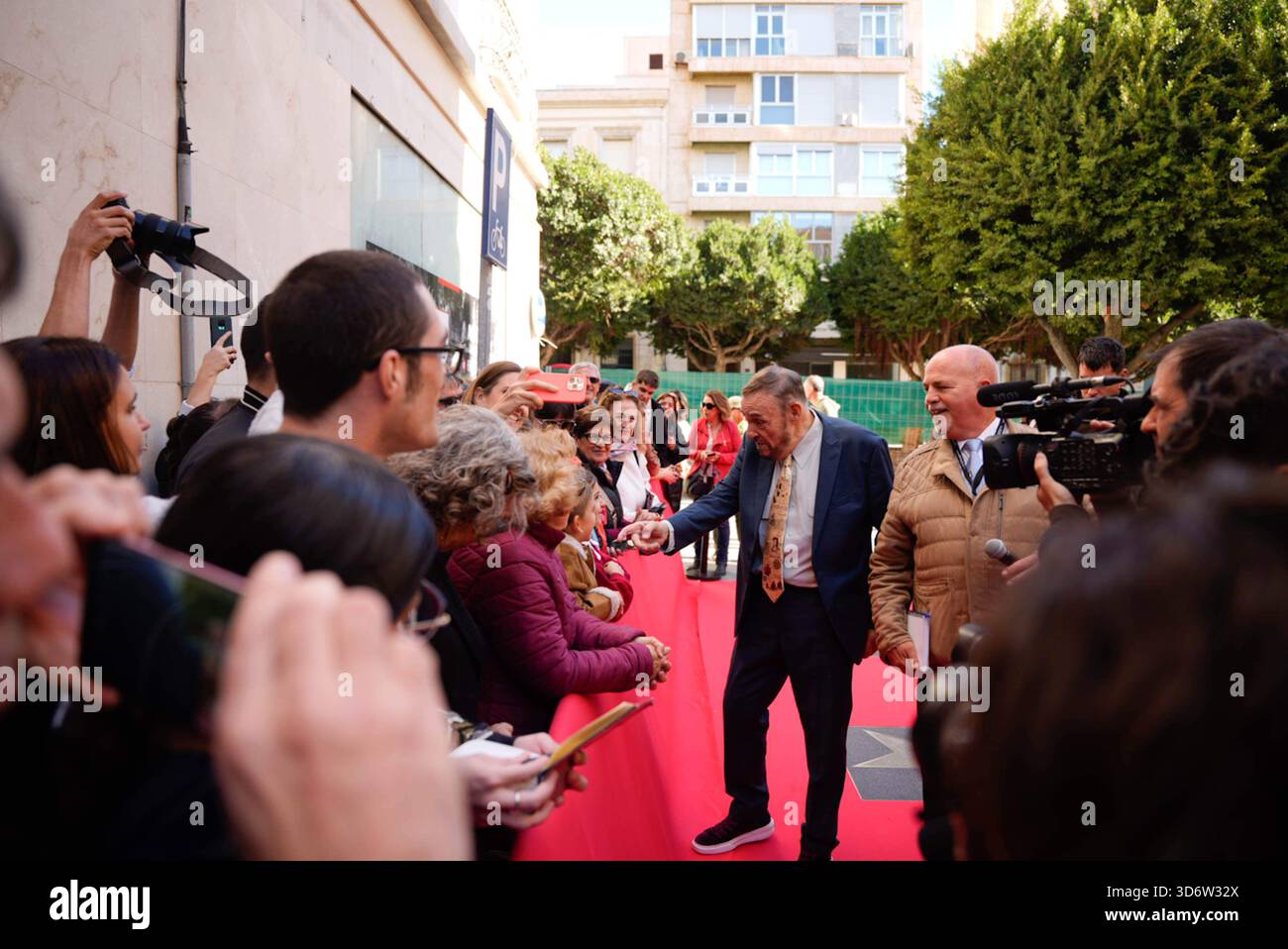 Actor John Rhys-Davies unveils his star on the Almeria Walk of Fame on November 22, 2025 in ...