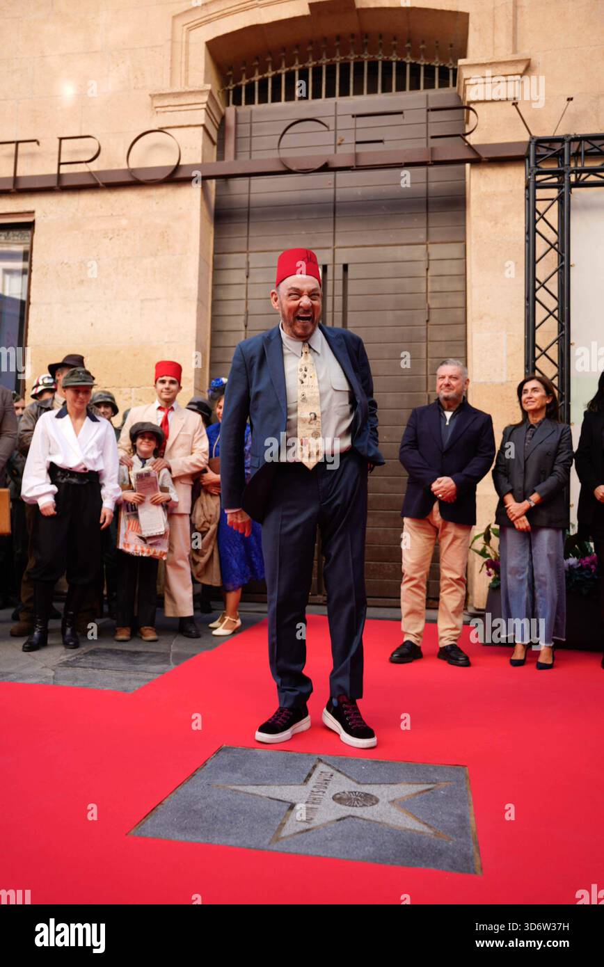 Actor John Rhys-Davies unveils his star on the Almeria Walk of Fame on November 22, 2025 in ...