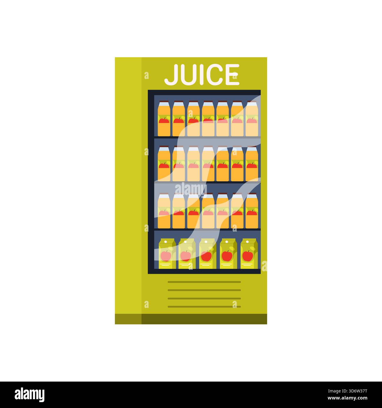 Isolated vector of apple juice bottles displayed in a supermarket ...