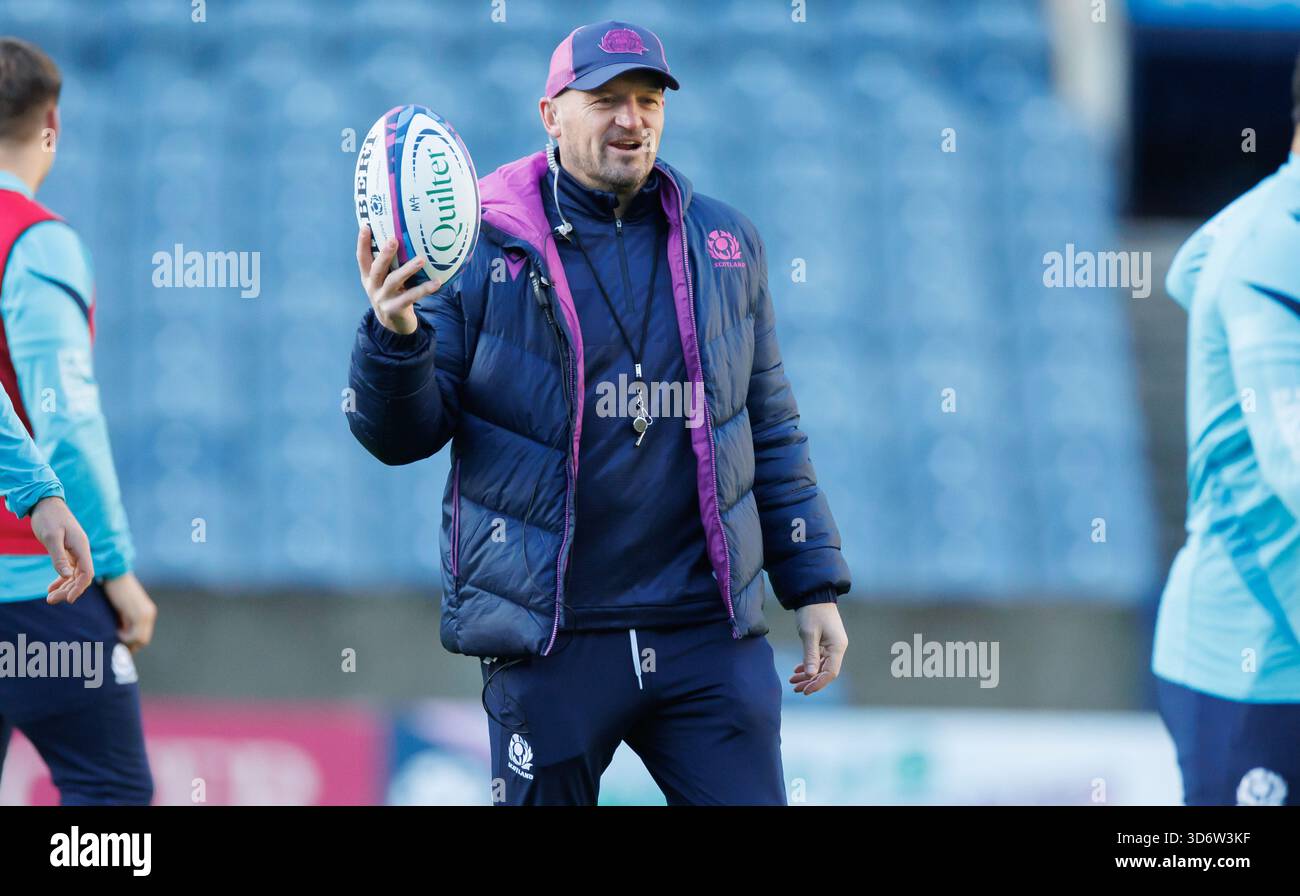 Scotland coach Gregor Townsend during training at the Scottish Gas ...