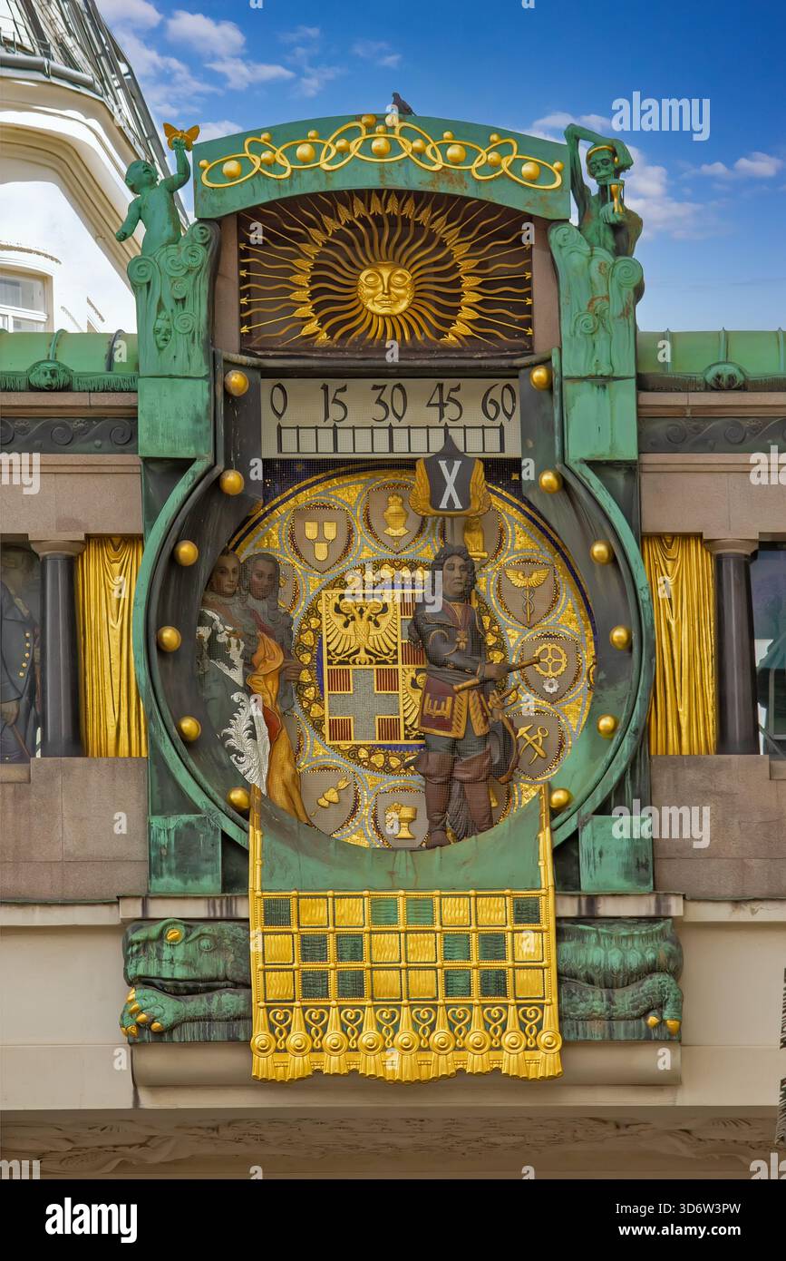 Ankeruhr Anker Clock in Vienna, an ornate Art Nouveau timepiece in ...