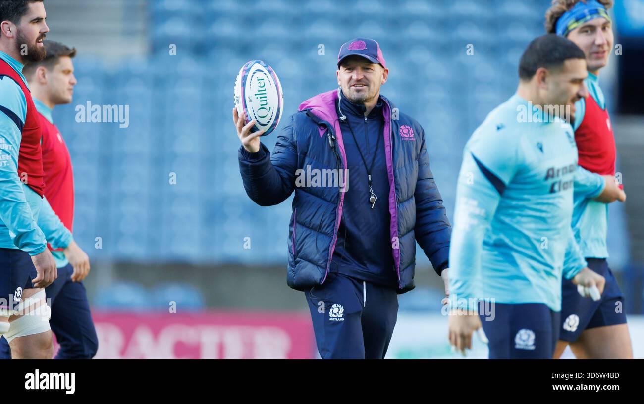Scotland coach Gregor Townsend during training at the Scottish Gas ...