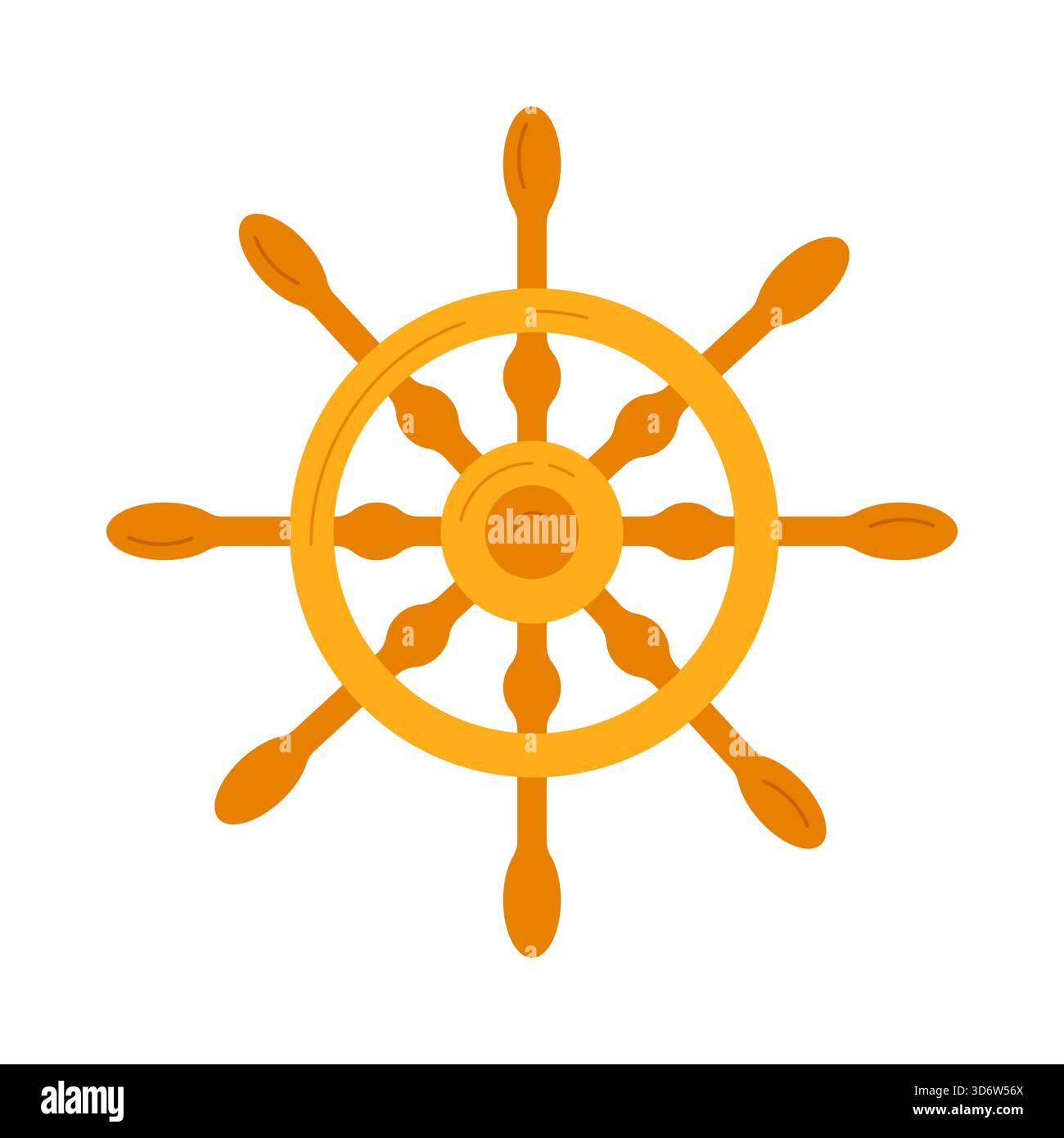 Classic wooden pirate ship wheel isolated on white background for ...