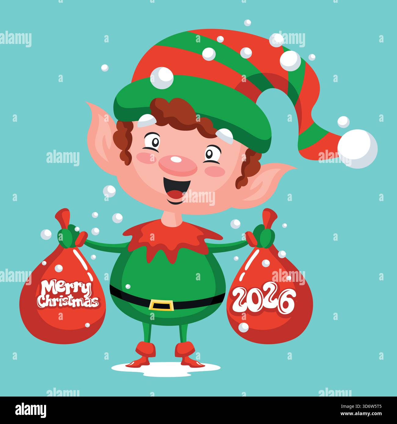Santa claus elf gifts Stock Vector Images - Alamy