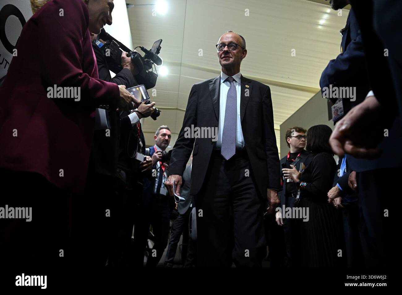 German Chancellor Friedrich Merz ahead of the G7++ meeting at the G20 summit in Johannesburg ...