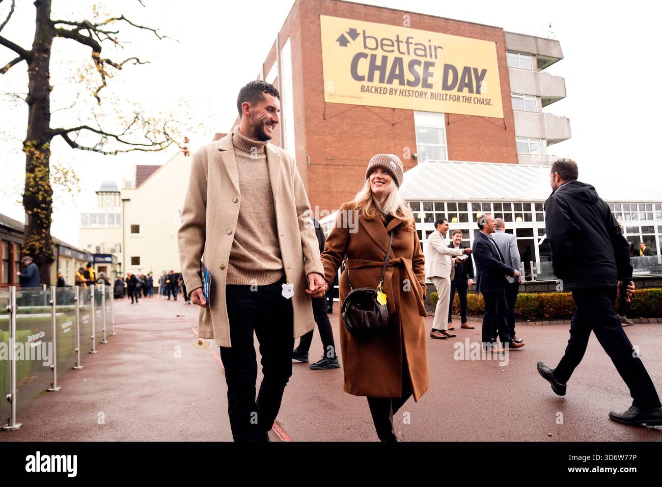 A general view of race goers during Betfair Chase Day at Haydock Park ...