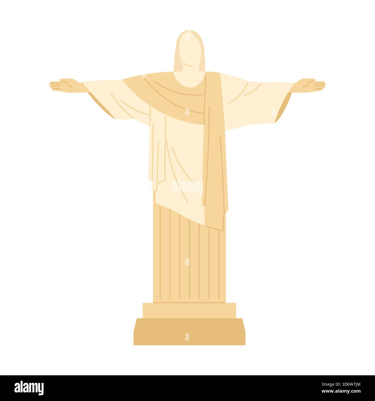 Minimalist isolated Christ the Redeemer statue from Brazil on white ...