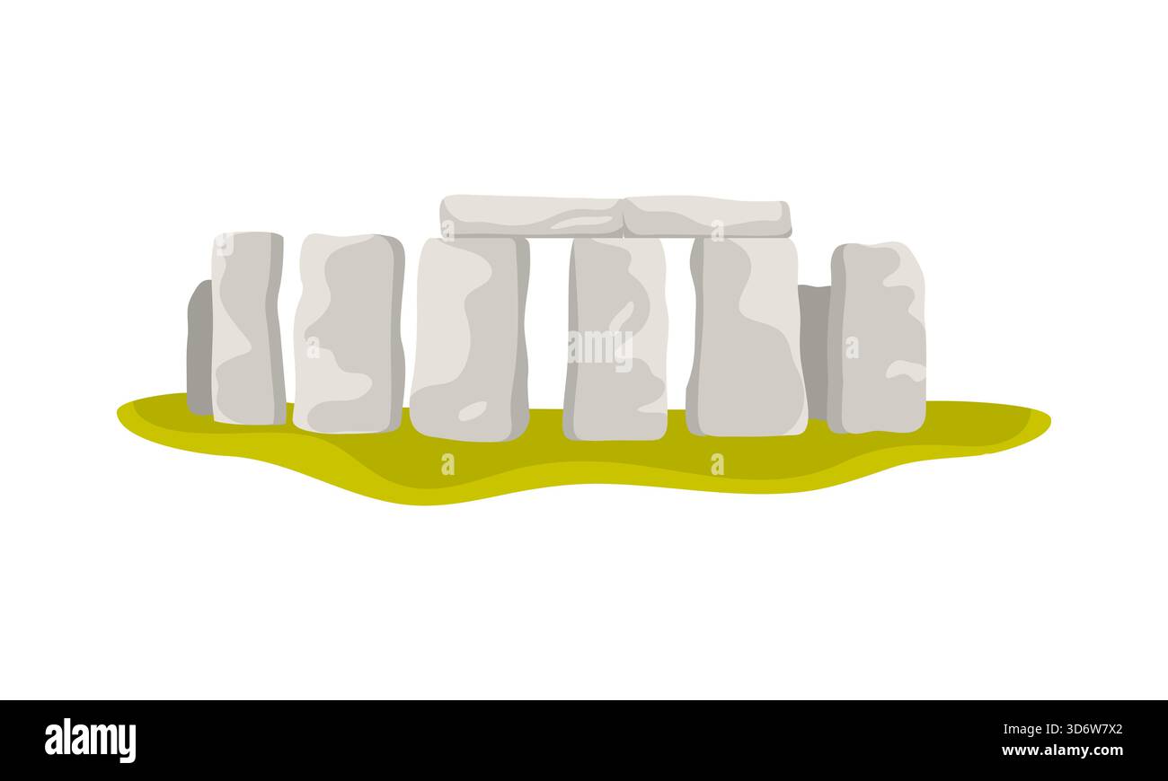 Iconic Stonehenge monument from Britain shown isolated on white ...