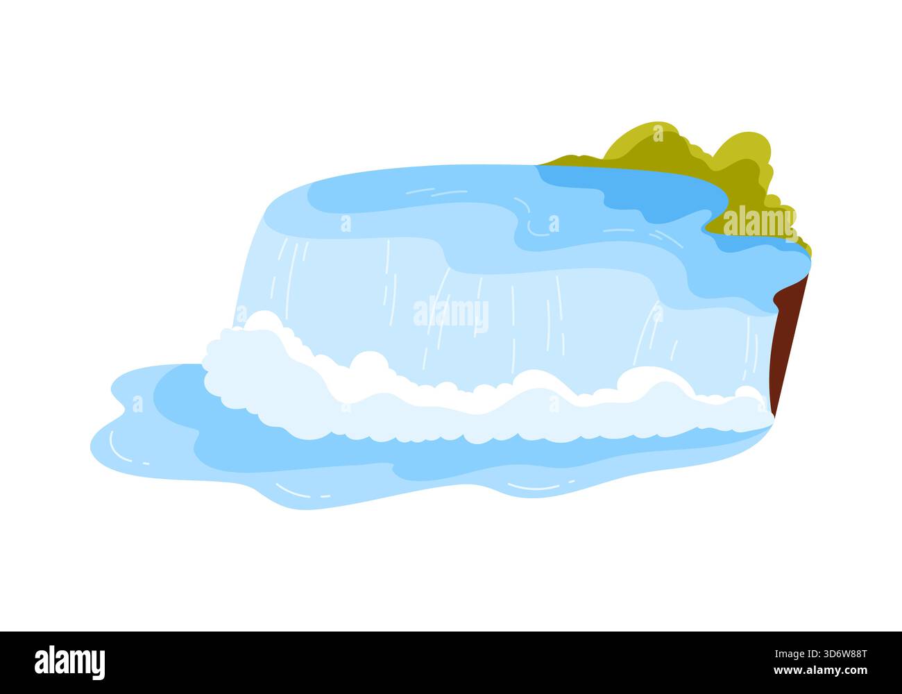 Simple isolated drawing of Niagara Falls landmark with water and ...