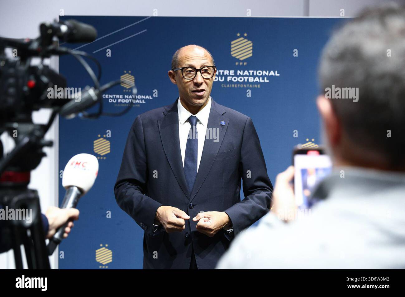 Philippe Diallo, president of France football federation, in a TV ...
