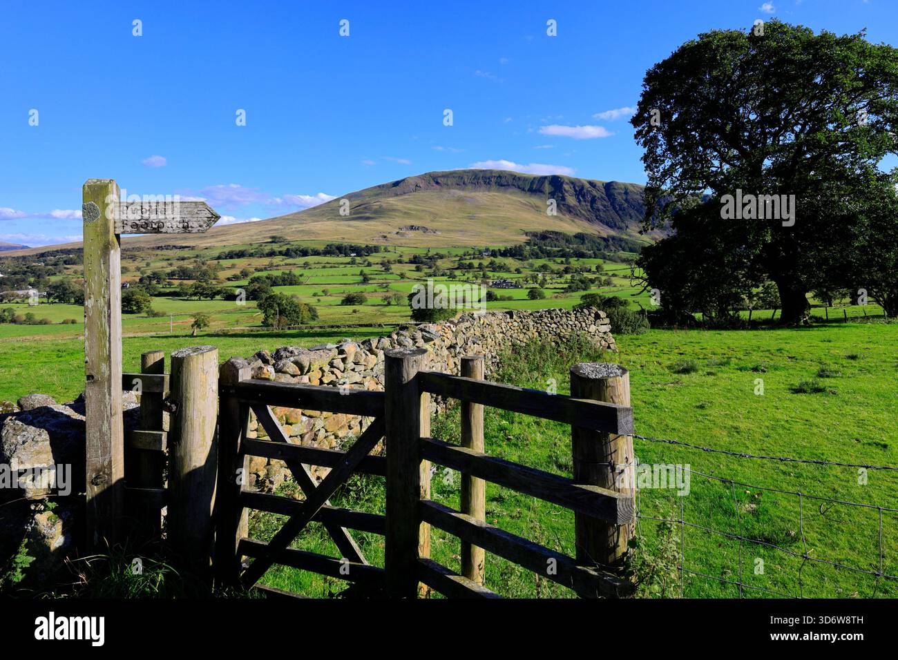 View of Clough Head fell above St Johns in the Vale village, near ...