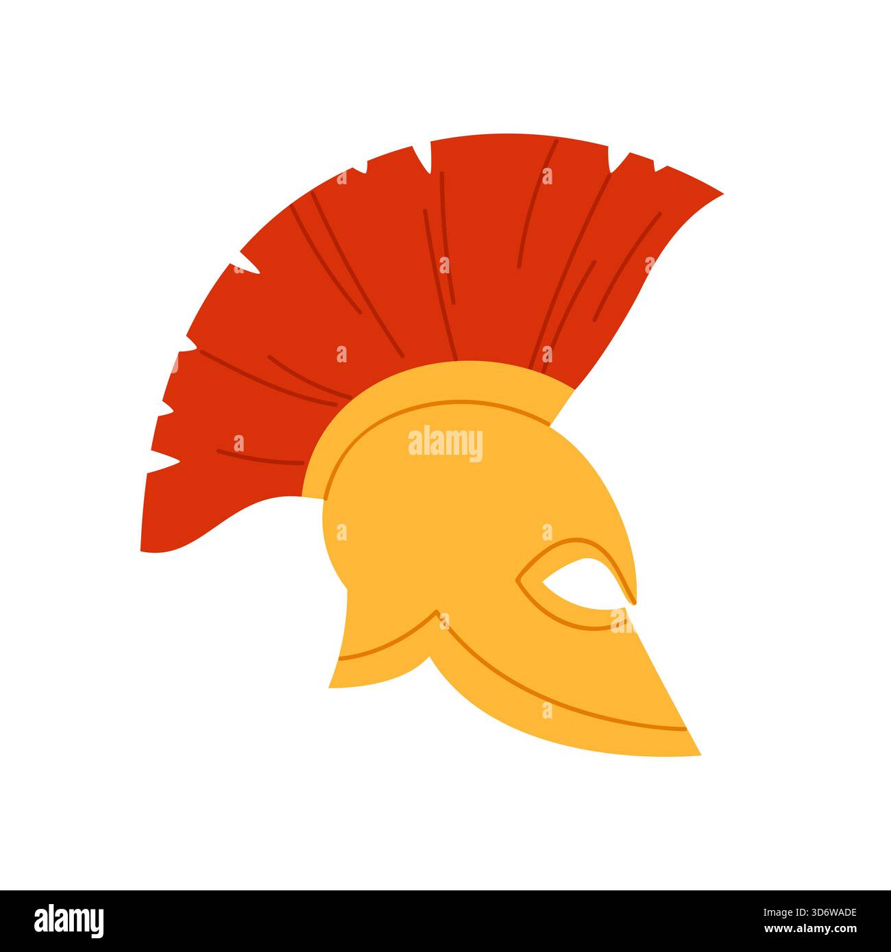 Flat isolated drawing of a classic ancient Greek Spartan helmet with ...