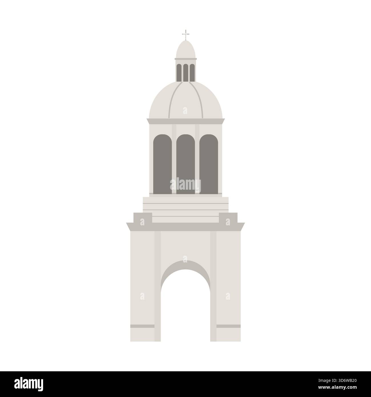 Minimalist isolated drawing of Trinity College Dublin campanile ...