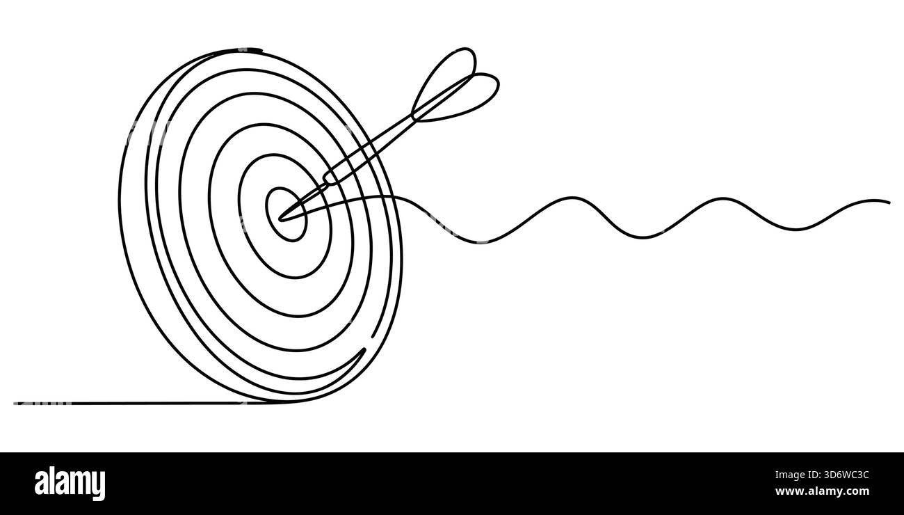 Continuous line drawing dart Black and White Stock Photos & Images - Alamy