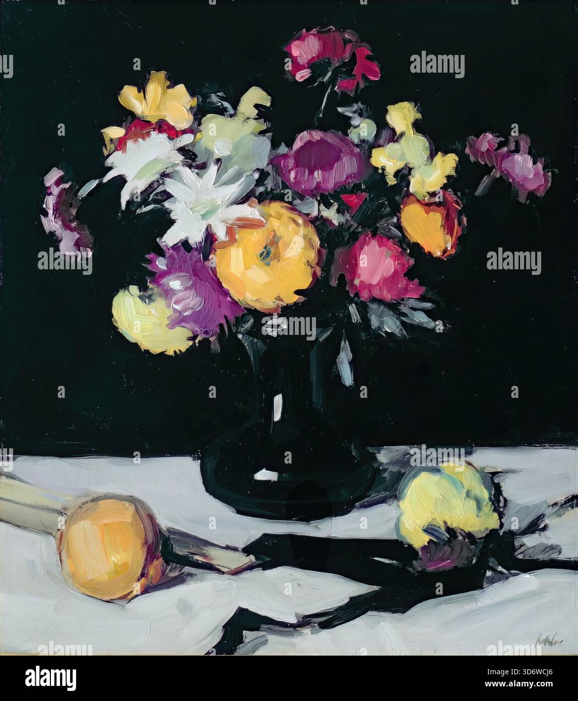 Still Life with Chrysanthemums against Black, 1912 by Samuel John ...
